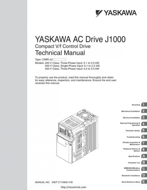 Yaskawa J1000 Manual - CNC MACHINE